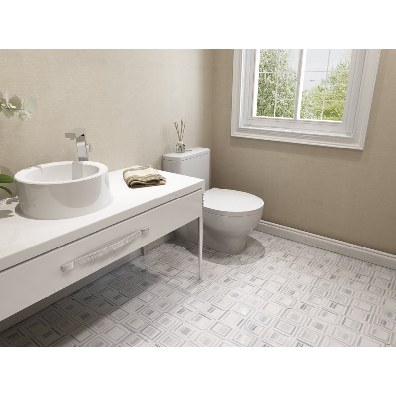 Tile & Top 6" x 6" Marble Grid Mosaic Wall & Floor Tile | Wayfair