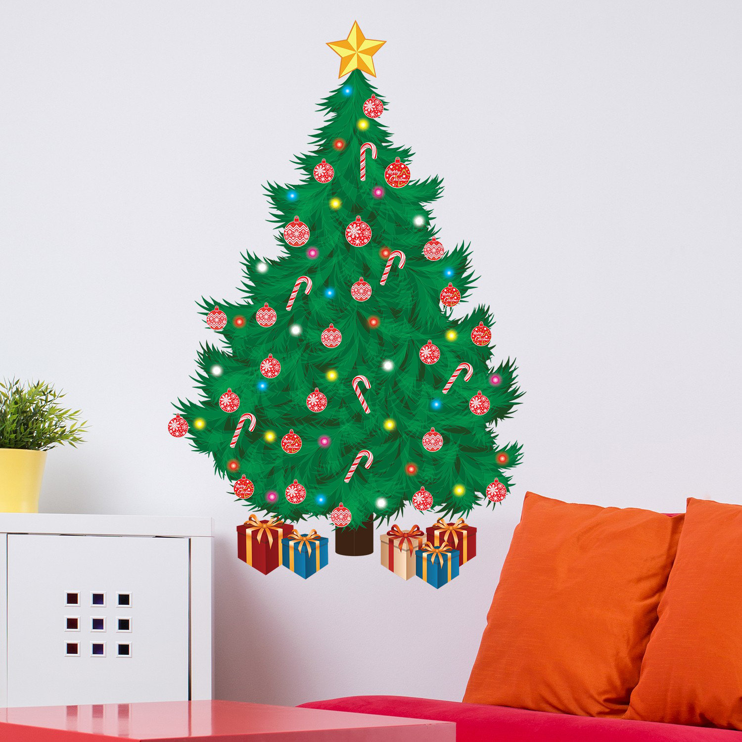 The Holiday Aisle® Traditional Christmas Tree Wall Decal & Reviews ...