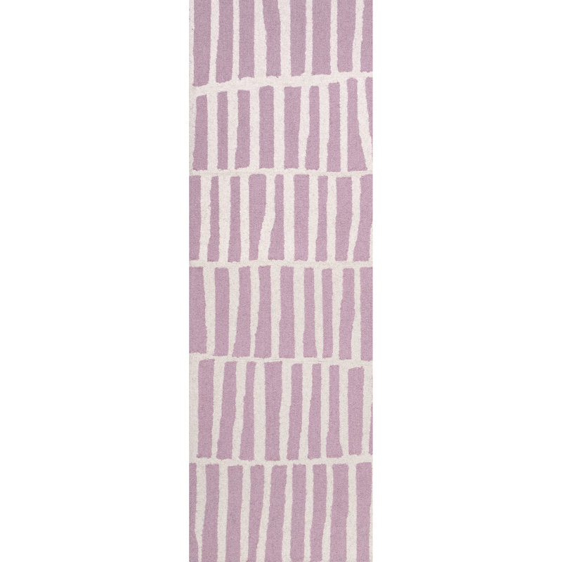 Corrigan Studio® Latrell Handmade Tufted Wool Pink/Gray Area Rug | Wayfair