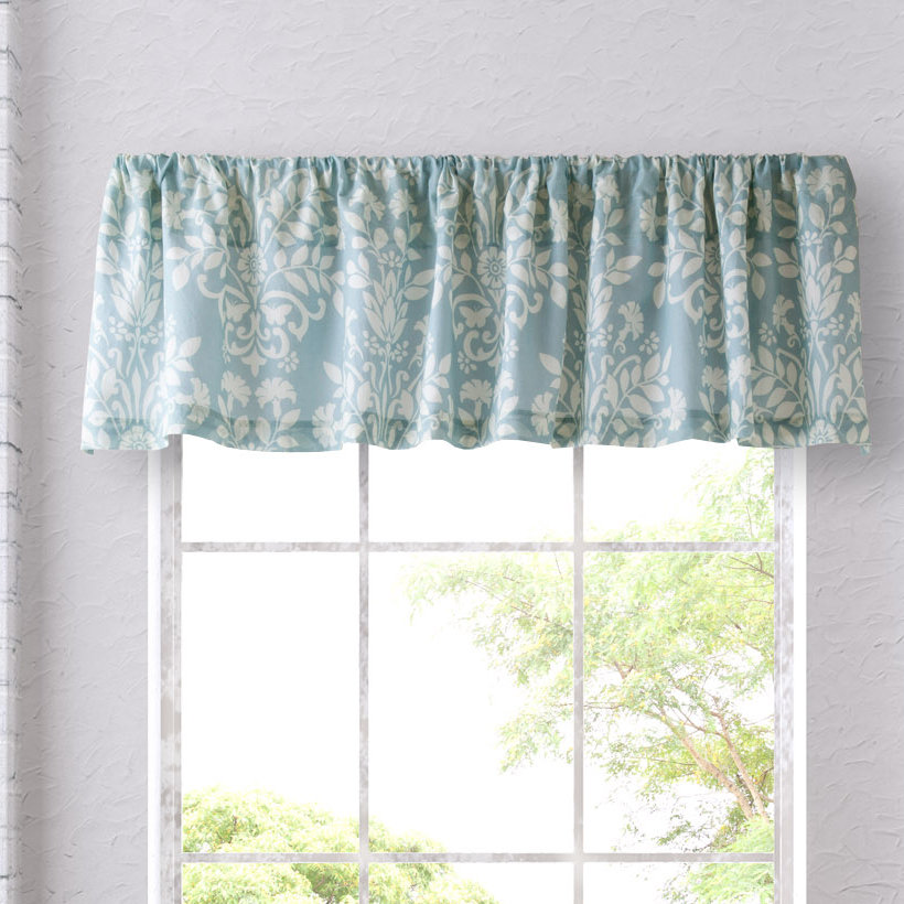 Laura Ashley Rowland Floral Cotton Scalloped 86'' W Window Valance in ...