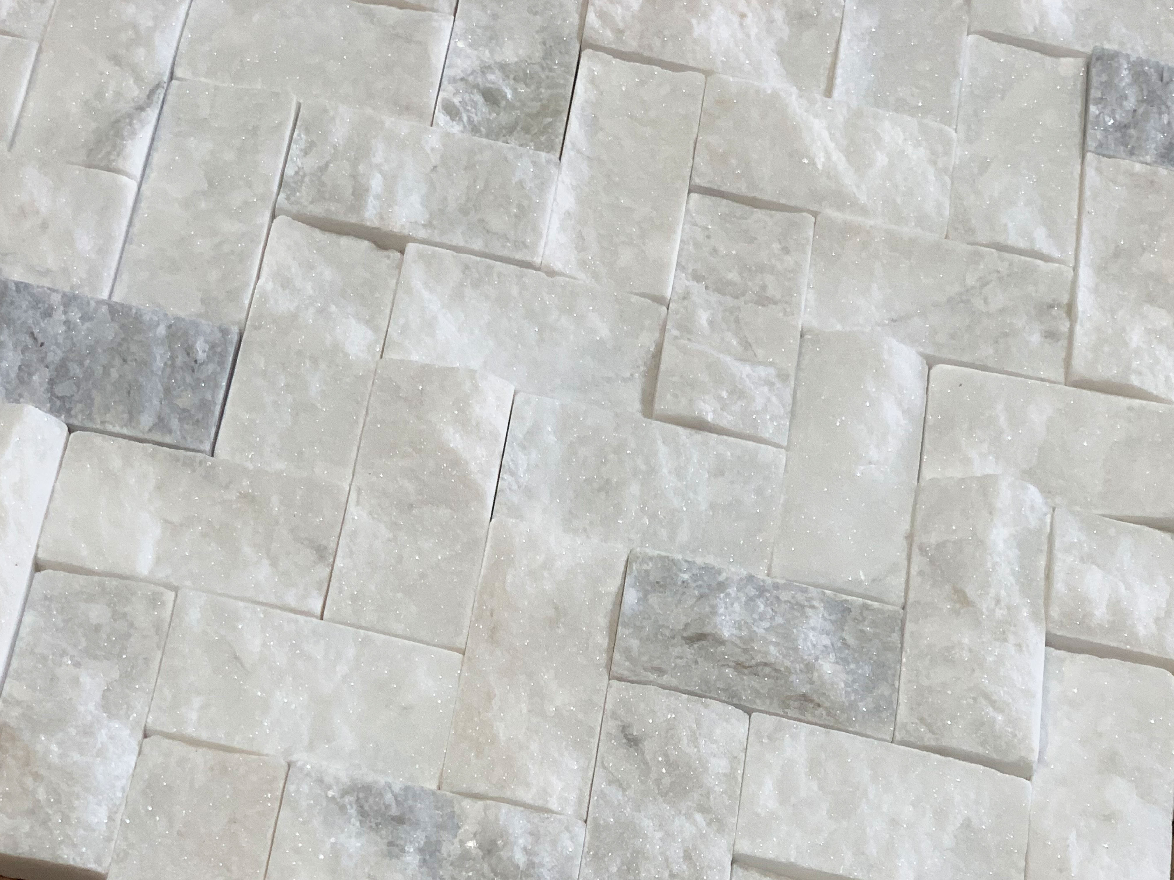 Bloom Stone 1" x 2" Marble Herringbone Mosaic Wall & Floor Tile | Wayfair