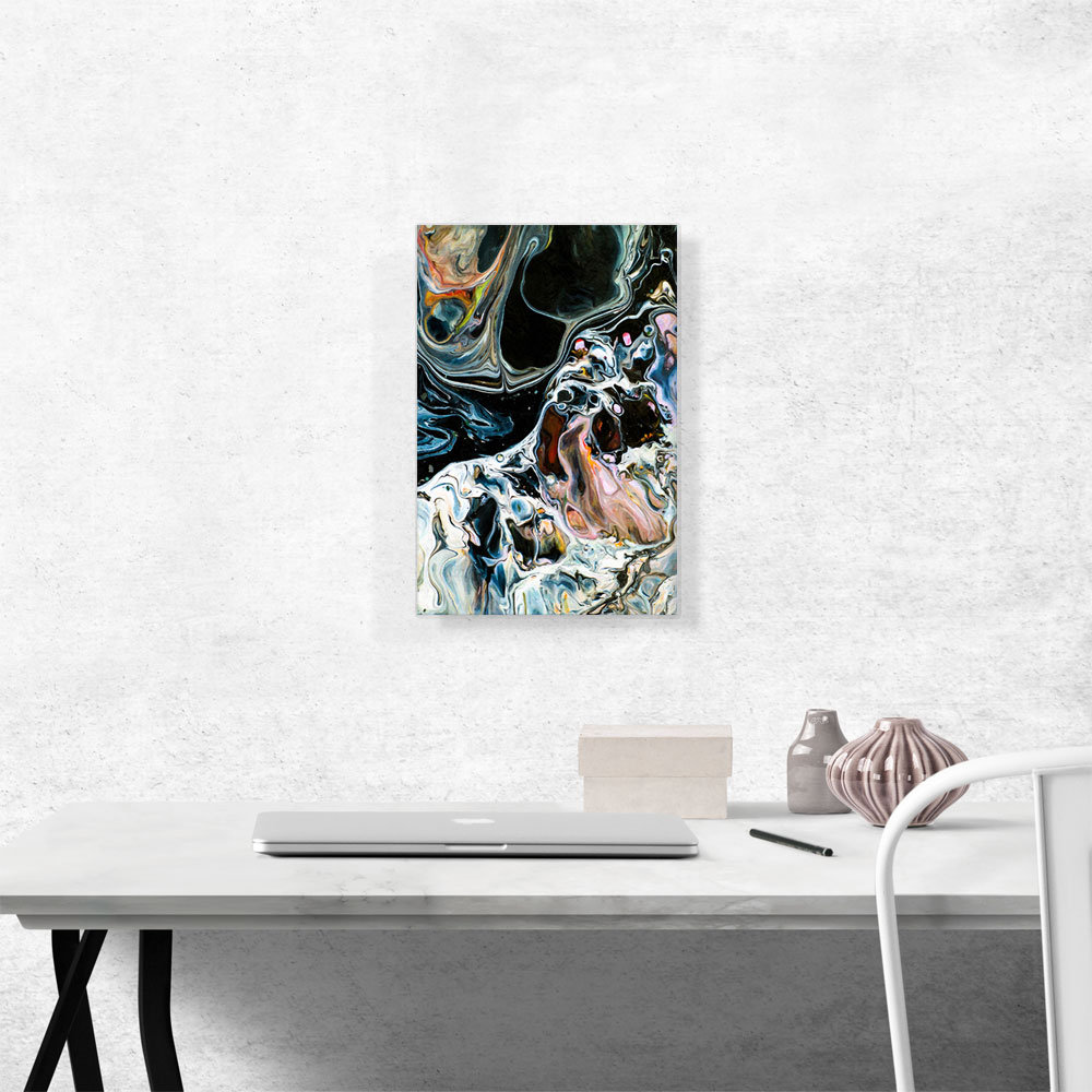ARTCANVAS Colors Mixing Into Black Paint Modern On Canvas Painting ...