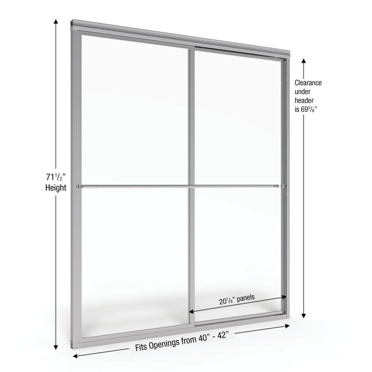 Basco Deluxe 42'' W x 71.5'' H Bypass Frameless Shower Door with ...