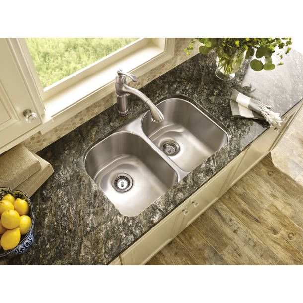 Moen 2000 Series Double Bowl Kitchen Sink | Wayfair