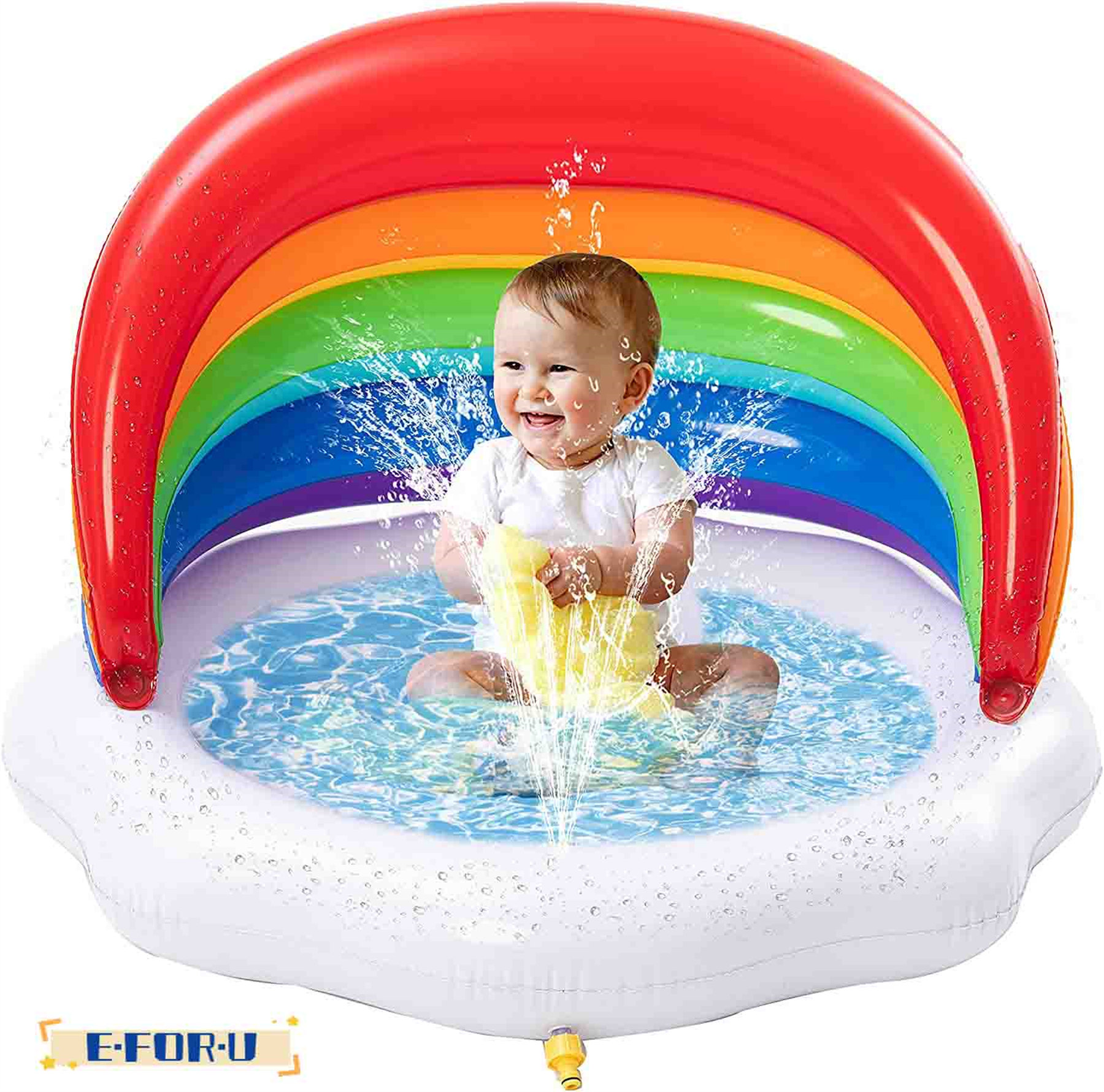 E.FOR.U 2.5 ft x 3.3 ft x 3.3 ft Plastic Kiddie Pool | Wayfair