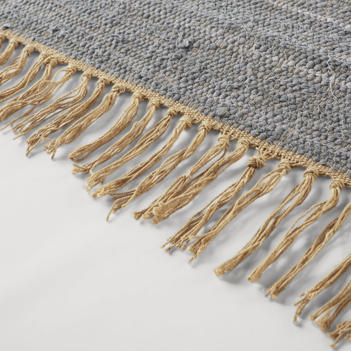 AllModern Avenue Handmade Flatweave Cotton Cream/Black Rug & Reviews ...