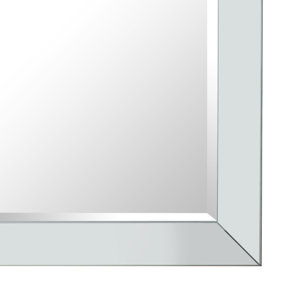 Mercer41 Laux Mirrored Bevel Frame Full Length Beveled Mirror Rectangle ...