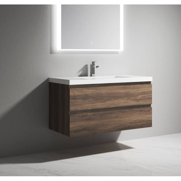 Millwood Pines Bacup 47'' Wall Mounted Single Bathroom Vanity with ...