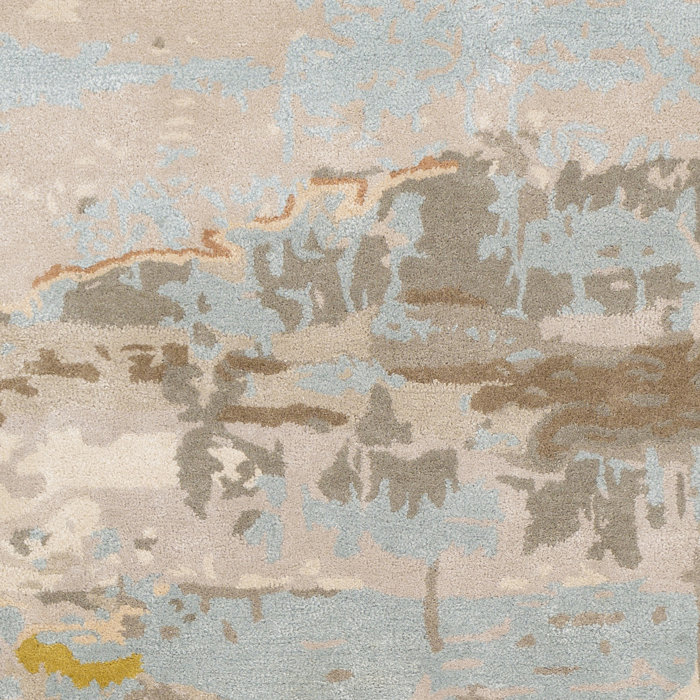 17 Stories Barroso Handmade Blue/Beige Rug | Wayfair