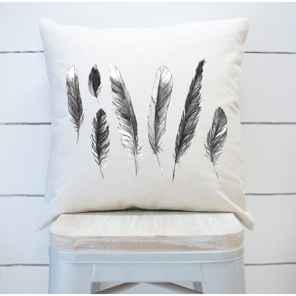 Dakota Fields Feathers Square Pillow Cover | Wayfair