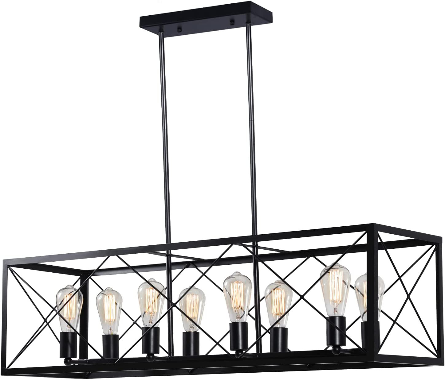 Gracie Oaks 8-Light Industrial Kitchen Island Light | Wayfair