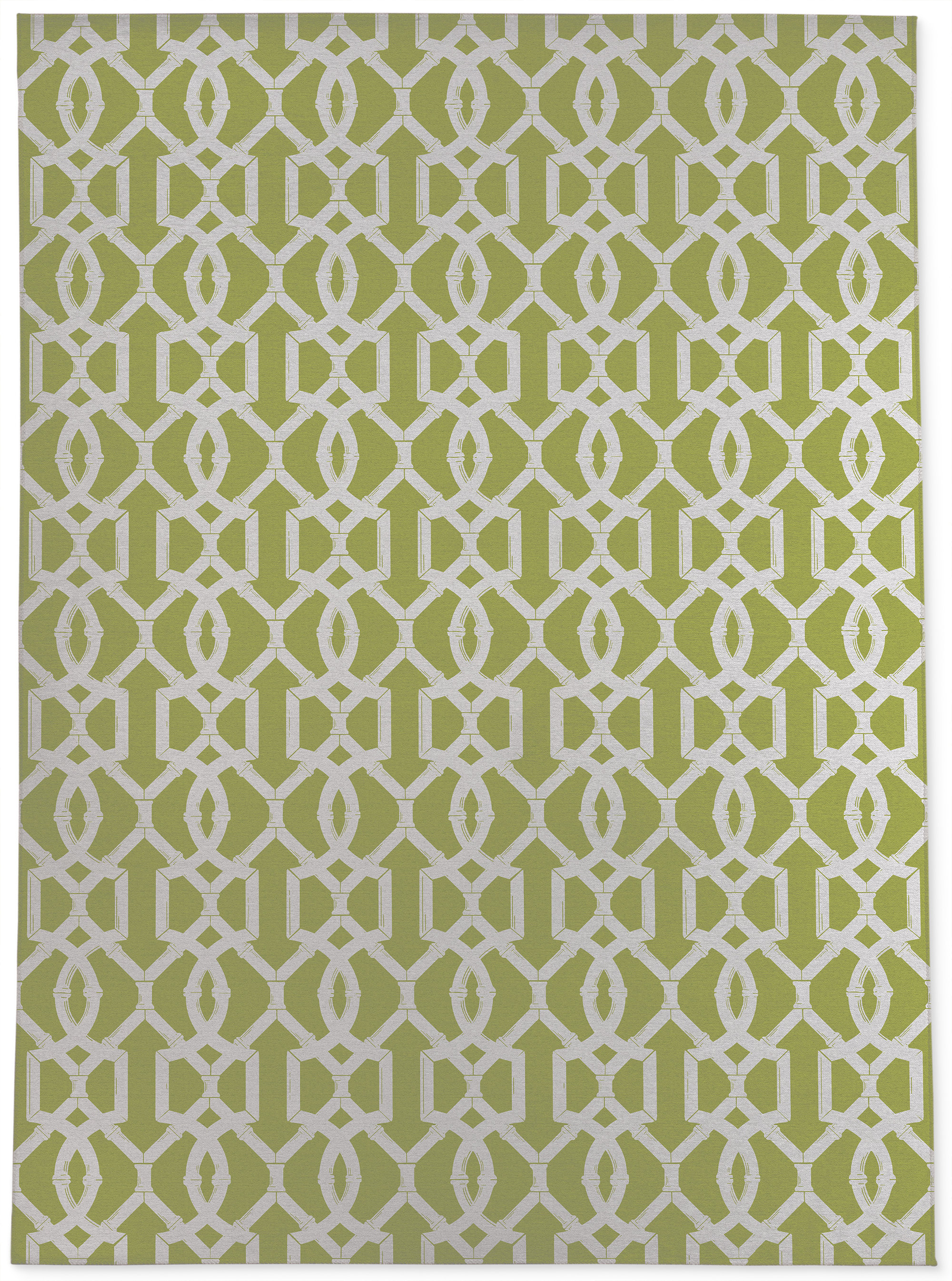 George Oliver Performance Green/White Rug | Wayfair