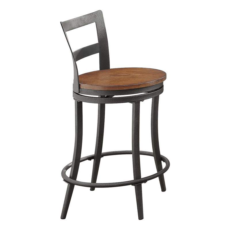 Union Rustic Mack Swivel Solid Wood 24" Counter Stool & Reviews | Wayfair