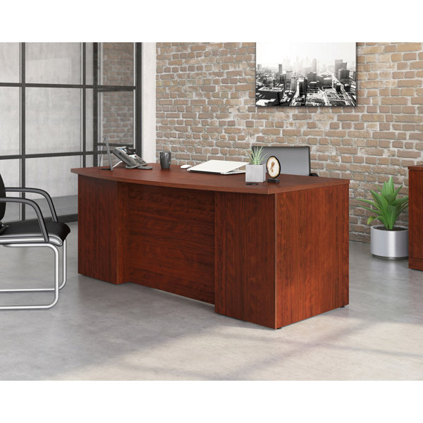 Latitude Run® 72" Bowfront Executive Desk In Hudson Elm | Wayfair
