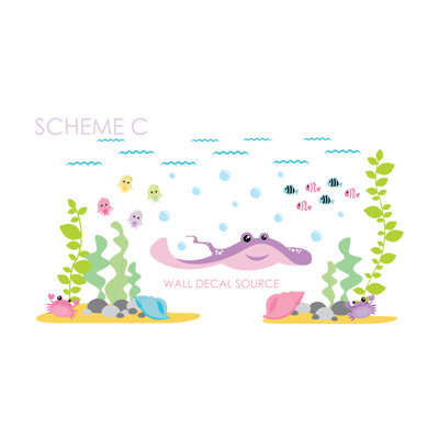 Wall Decal Source Ocean, Under the Sea, Fish and Sting Ray Vinyl Wall ...