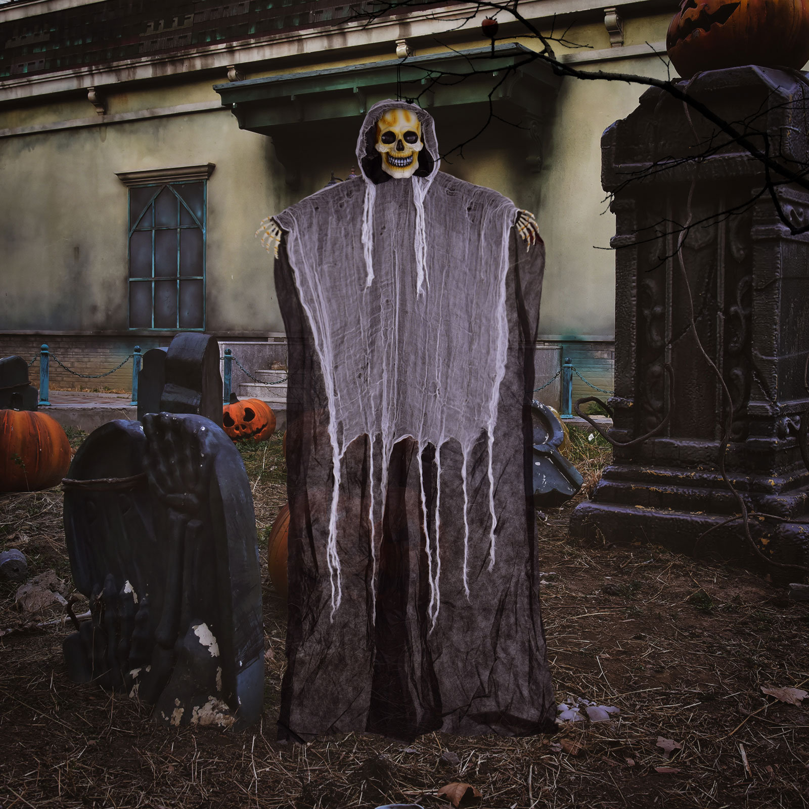 The Holiday Aisle® Halloween Scary Skeleton Ghost | Wayfair