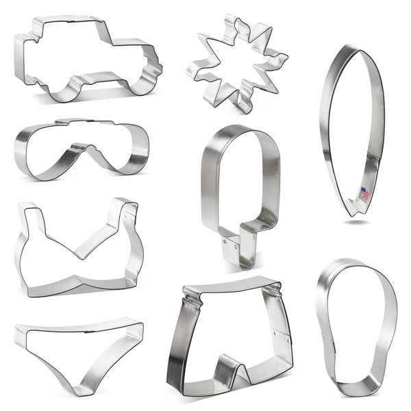 Cookiecutter.Com 9 Piece Summer Beach Cookie Cutter Set Bikini Top ...
