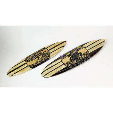 Bungalow Rose 2 Piece Hand Carved Wood Surfboards Tiki Decor Lizard ...