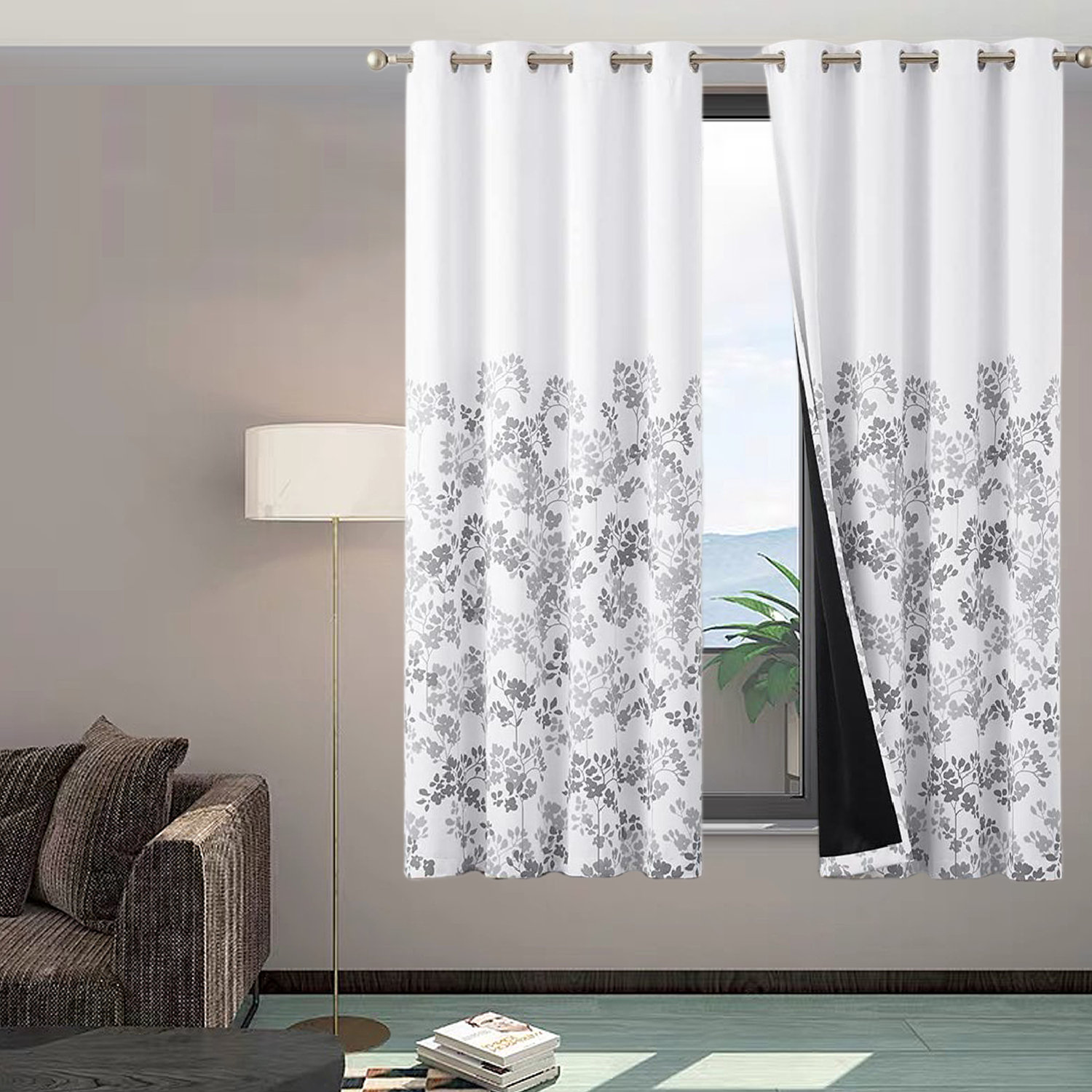 Winston Porter Feodore Fabric Max Blackout Curtain Pair | Wayfair