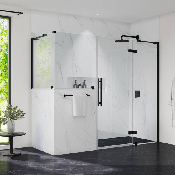 DreamLine Enigma-Z 76" Frameless Shower enclosure & Reviews | Wayfair