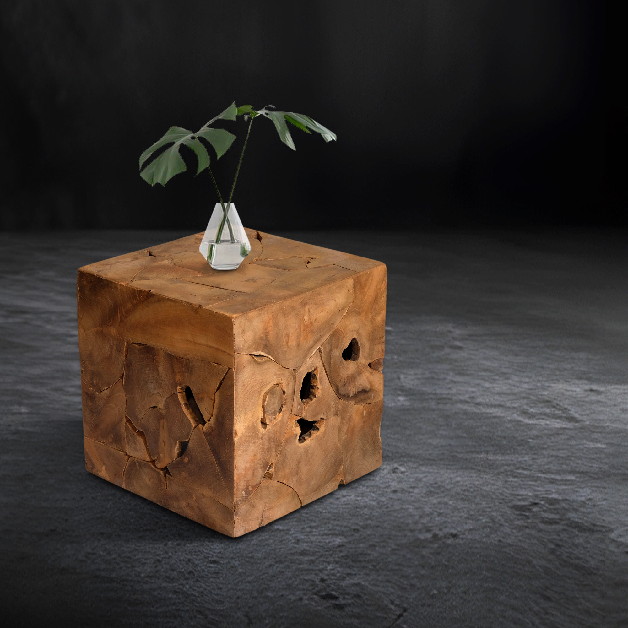 Loon Peak® Bunty 16'' Tall Solid Wood Block End Table | Wayfair