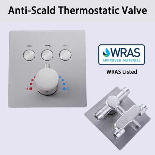 Homein Luxury Complete Shower System with Rough-in Valve & Reviews ...