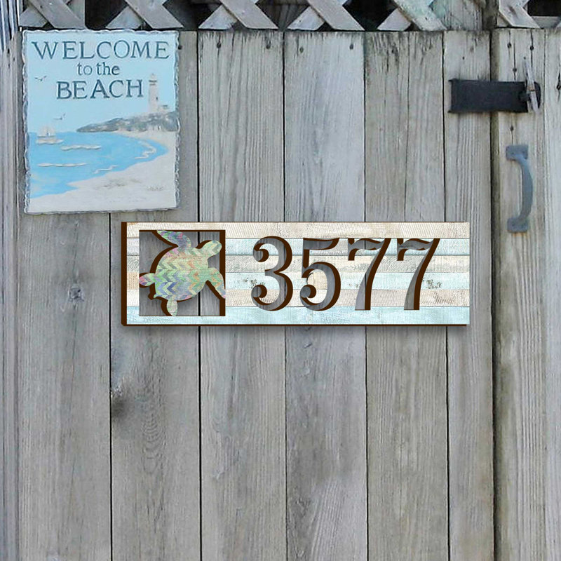 aMonogramArtUnlimited Sea Turtle 1-Line Address Sign | Wayfair