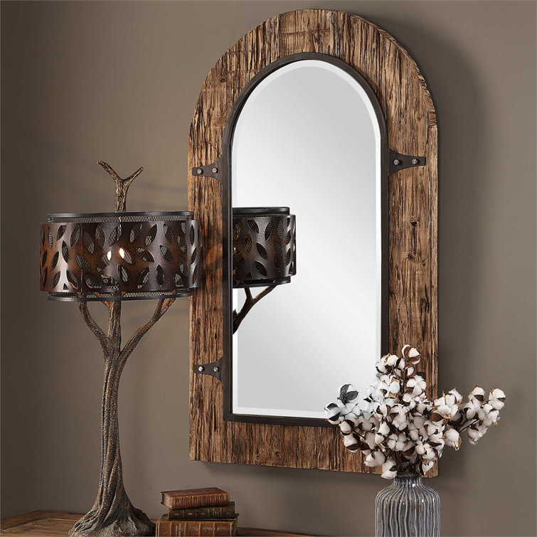 Millwood Pines Eric Arch Wood Wall Mirror & Reviews | Wayfair