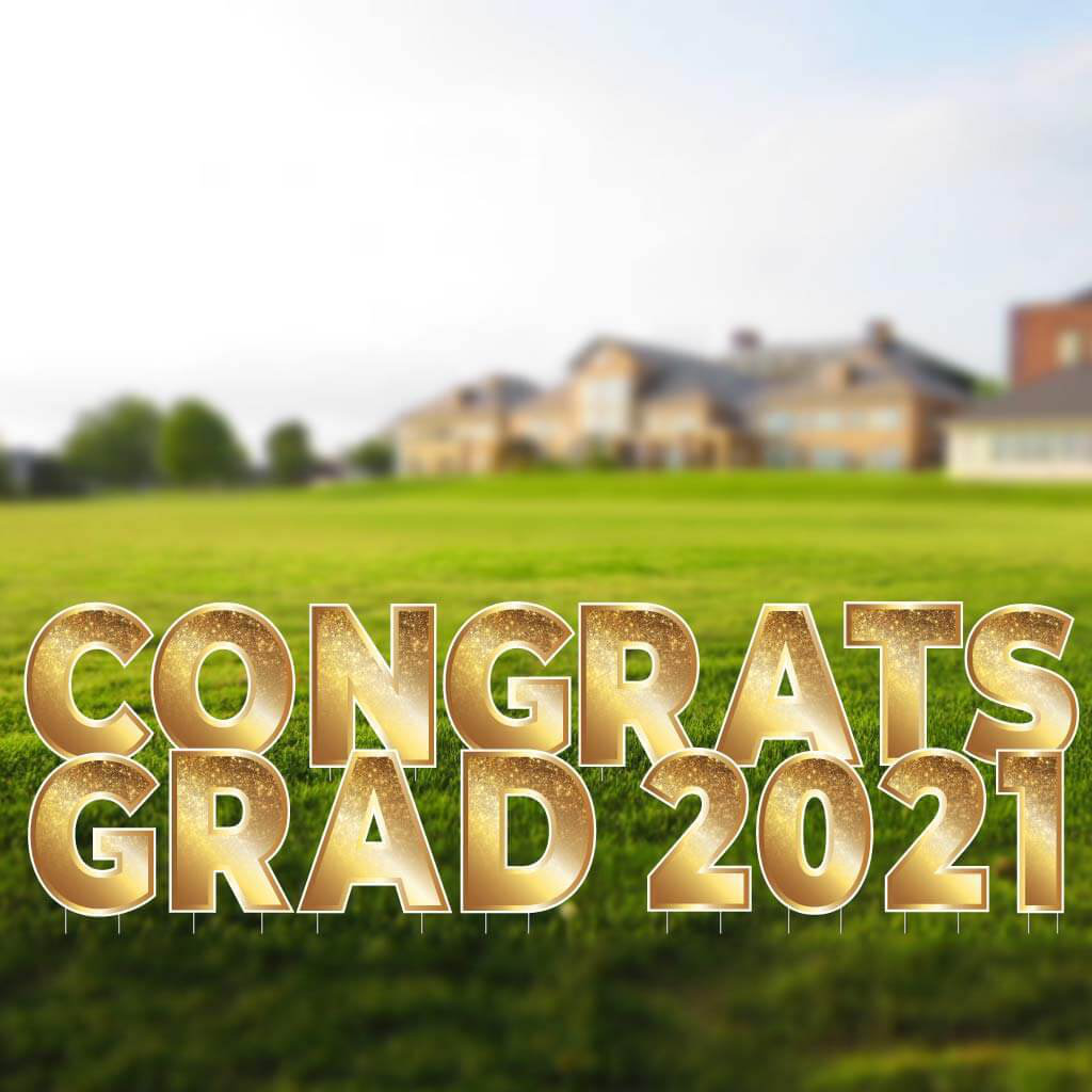 The Party Aisle™ Congrats Grad 2021 Yard Card Letters 16 Pc SetCongrats ...