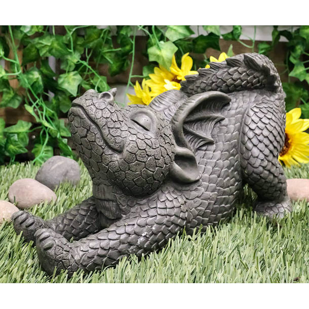World Menagerie Corvi Whimsical Hip Hop Dabbing Garden Dragon Statue ...