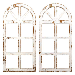 One Allium Way® 2 Piece Rustic Barn Wood Decorative Window Frame Wall ...