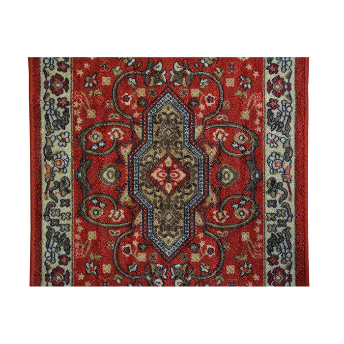 Fleur De Lis Living Custom Size Runner Rug Red Oriental Medallion Slip ...