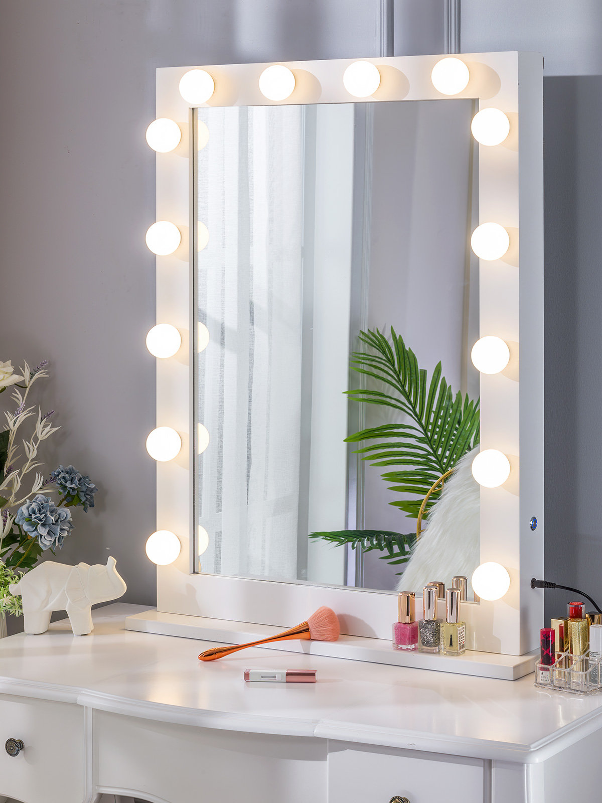 Wrought Studio Calum-Fraser Rectangle LED Wood Dresser Mirror | Wayfair