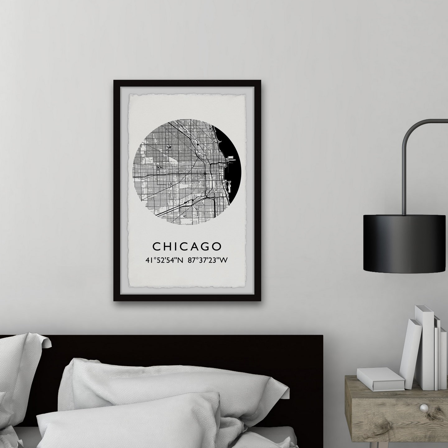 Ebern Designs Chicago Coordinates - Picture Frame Textual Art | Wayfair