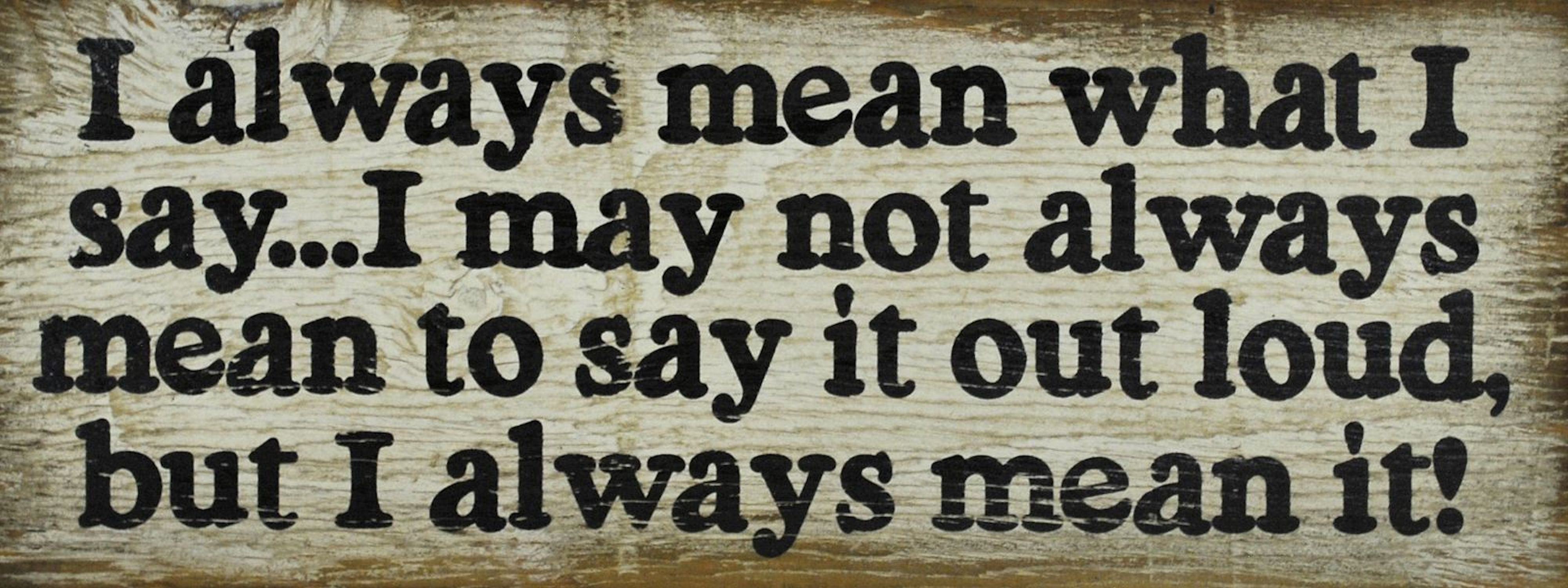 Winston Porter Degregorio I Always Mean What I Say... I May Not Always ...