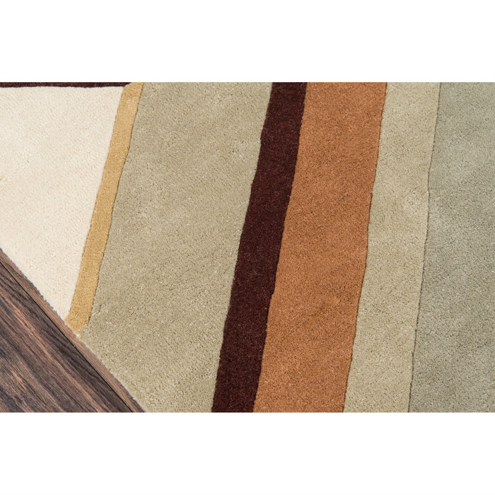 AllModern Handmade Wool Brown/Beige Rug & Reviews | Wayfair