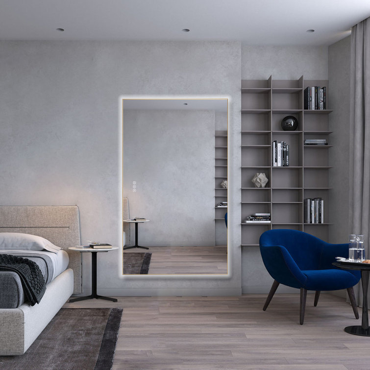 SMARTLET Rectangle LED Metal Wall Mirror | Wayfair