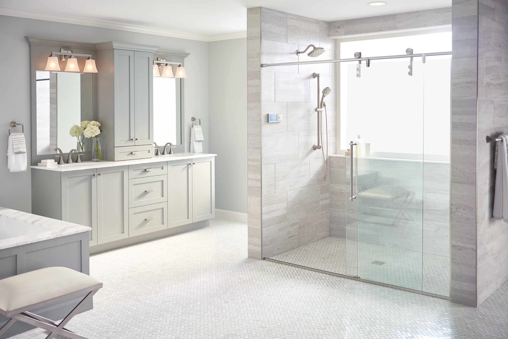 Moen Smart Shower 2-Outlet Digital Thermostatic Shower Valve with 1/2 ...