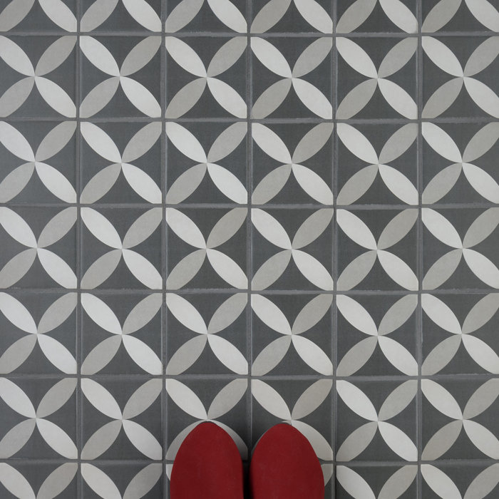 Merola Tile Twenties Mini 4" x 4" Ceramic Patterned Wall & Floor Tile ...