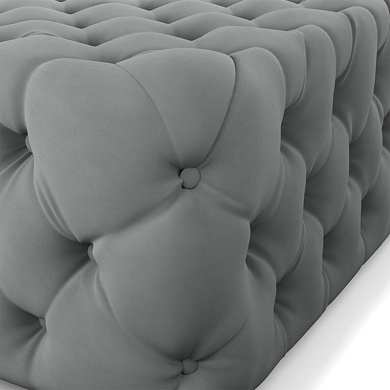 Rosdorf Park Silkgrass Velvet Tufted Square Footstool Ottoman | Wayfair ...