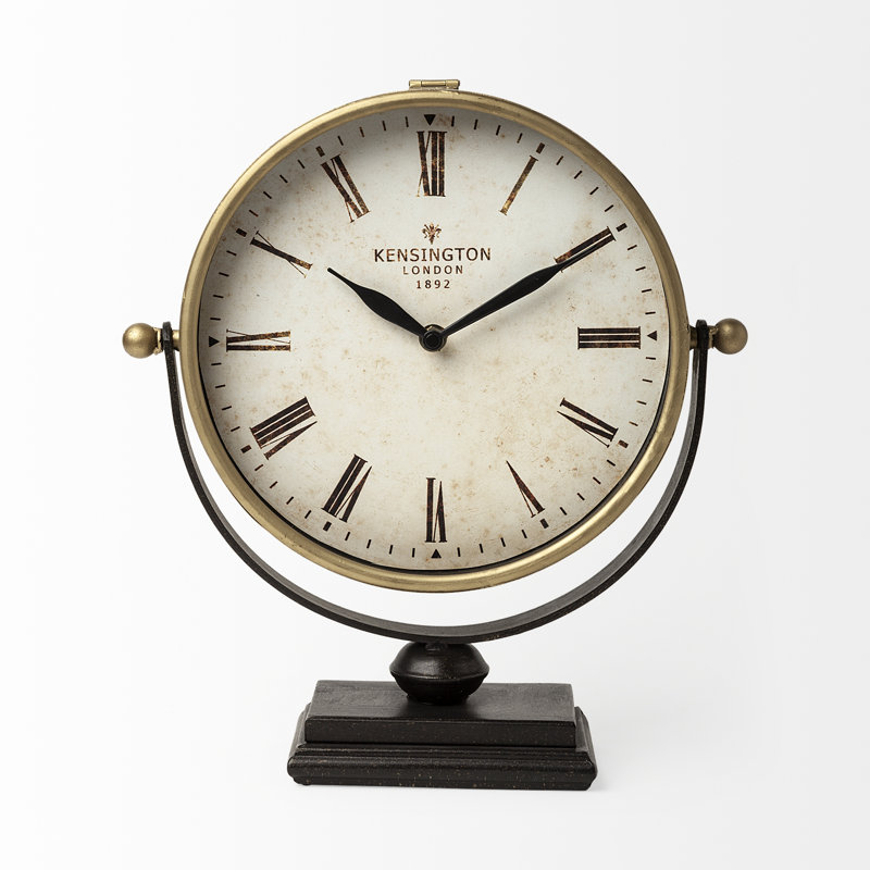 Lark Manor Gold Metal Desk Clock & Reviews | Wayfair