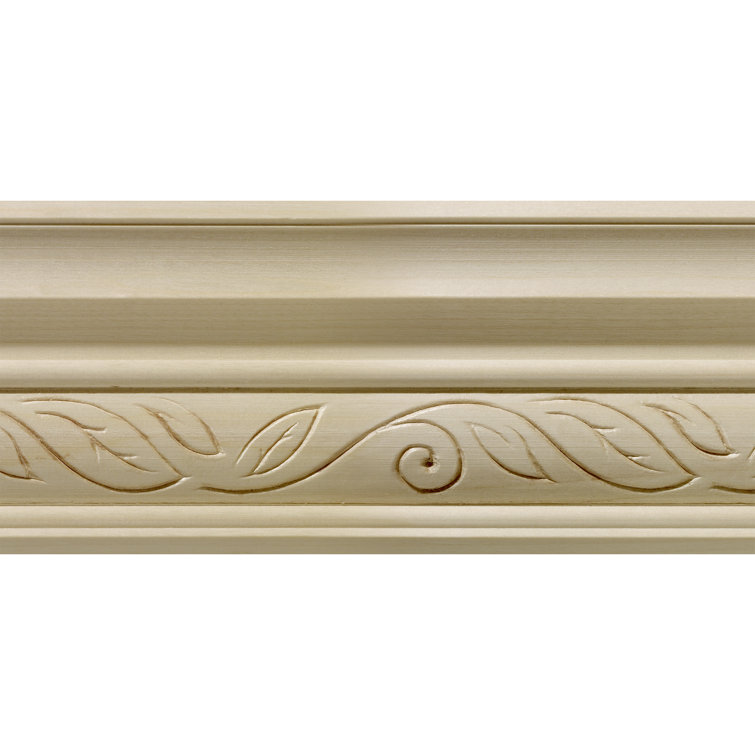 Ornamental Mouldings Hardwood Clean Scroll Moulding 3.75" H x 96" W x 0 ...