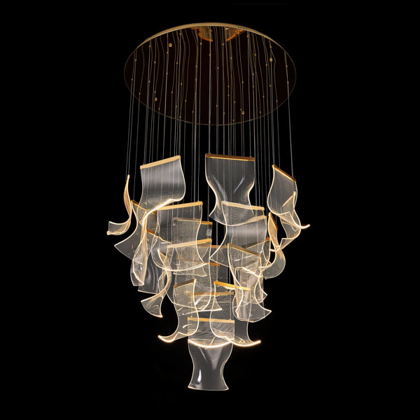 Orren Ellis Omicron 24 - Light Acrylic LED Tiered Chandelier | Wayfair