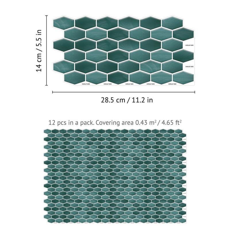 Walplus 34" x 44" Aluminum Peel & Stick Mosaic Tile | Wayfair