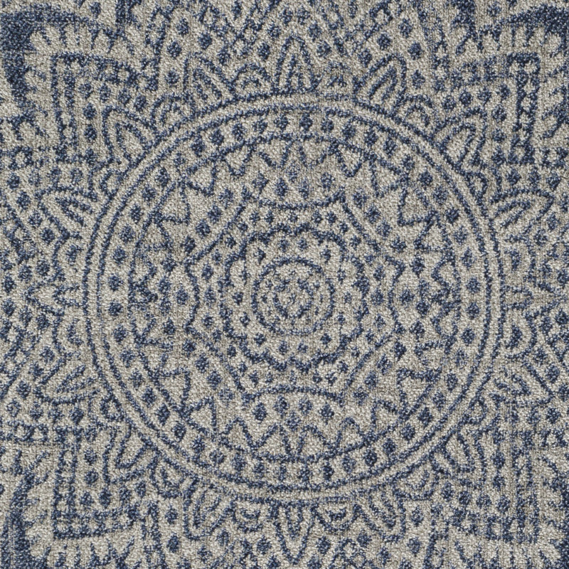 Bungalow Rose Performance Blue/Cream Rug | Wayfair