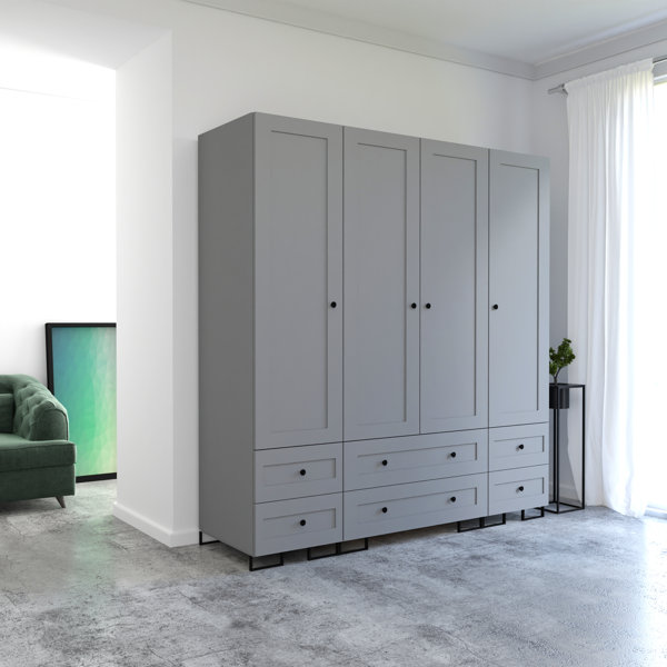 Ebern Designs Jaeven 4 Door Manufactured Wood Wardrobe | Wayfair.ie