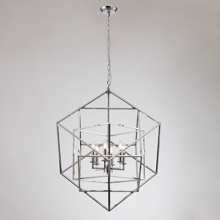 Ivy Bronx Ackland 6 - Light Caged Cubist Multifaceted Frame Interlock ...