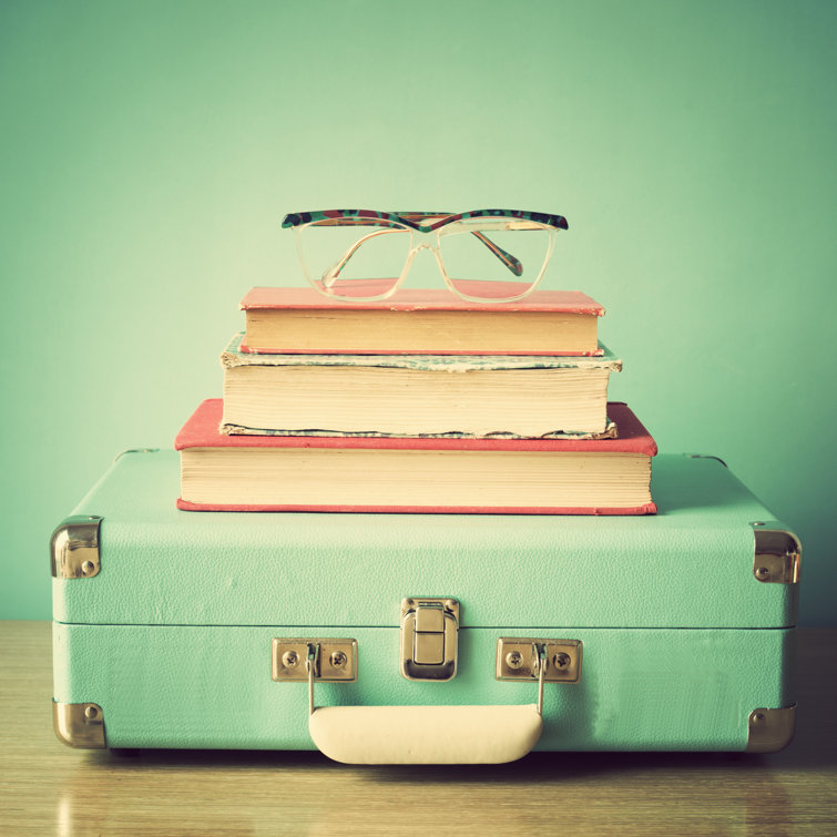 17 Stories Books And Suitcase by - Wrapped Canvas Photograph | Wayfair ...