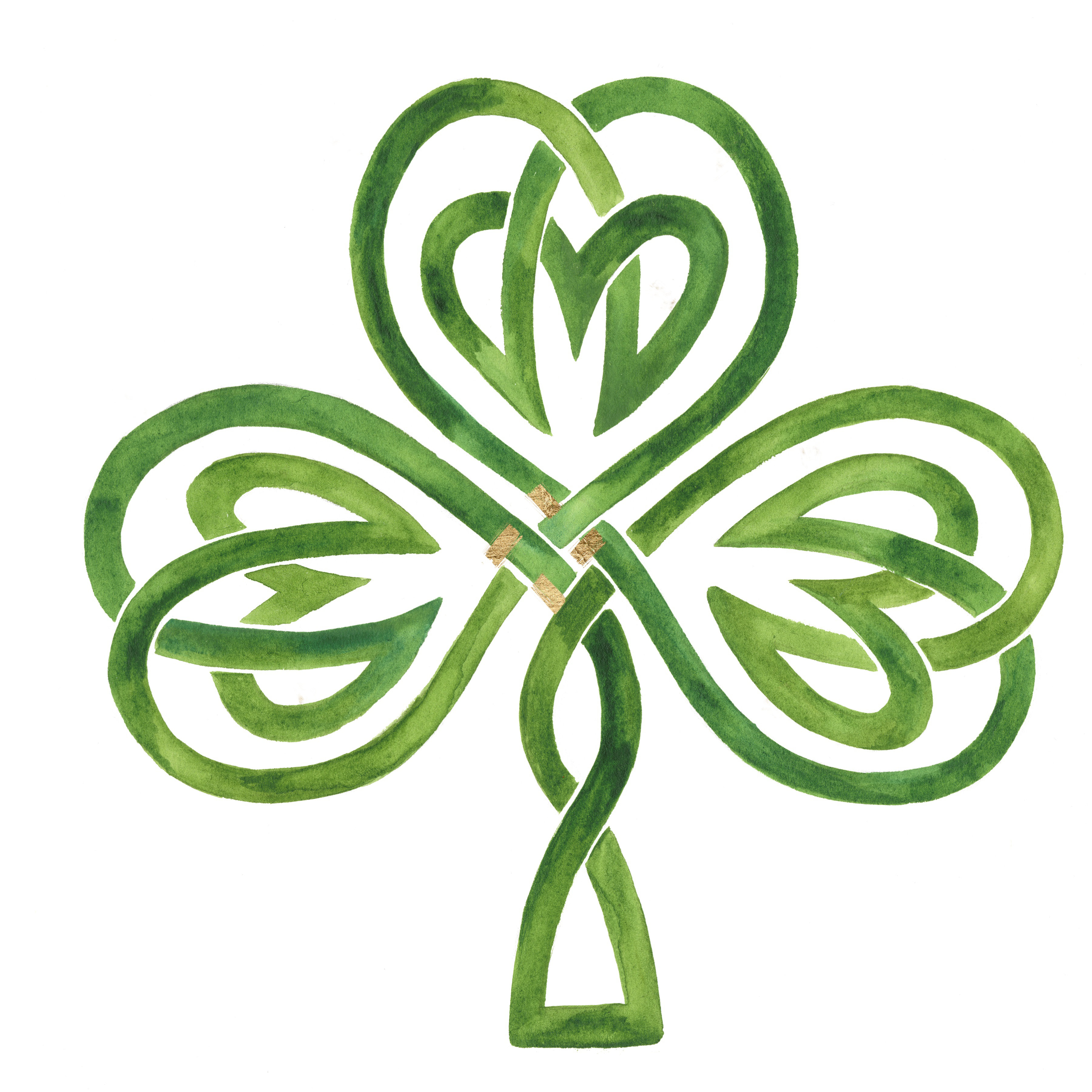 Red Barrel Studio® Gilded Shamrock III On Canvas by Victoria Borges ...