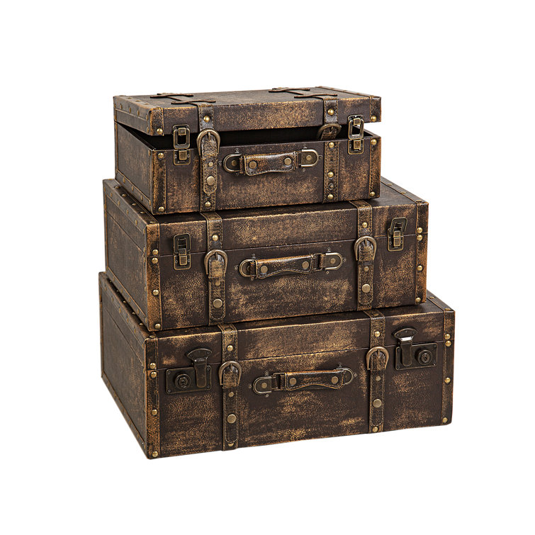 Rosalind Wheeler Chiseko 3 Piece Vintage Trunk Set | Wayfair.co.uk